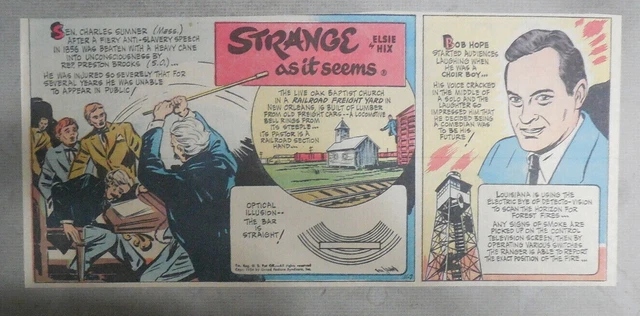 (25) STRANGE AS It Seems Sunday Pages by Elsie Hix from 1950's 7.5 x 15 ...