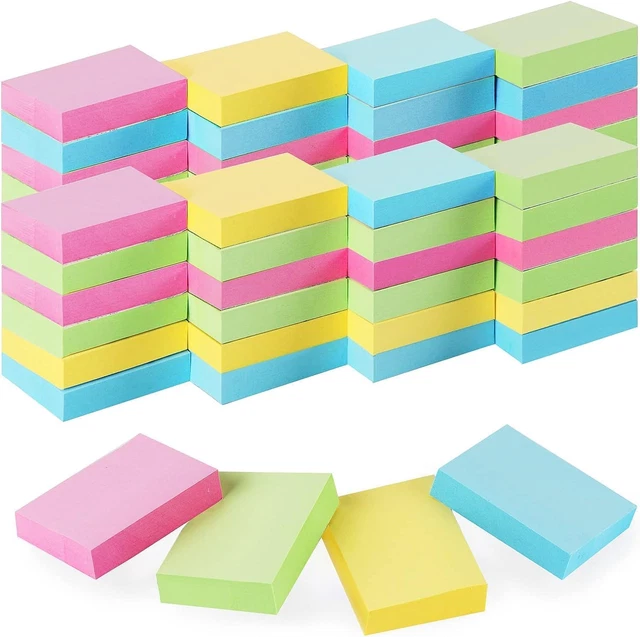 50 PADS MINI Sticky Notes 1.5X 2 Inch, Small Self-Stick Note, Bulk Tiny ...