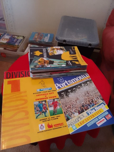 LEICESTER CITY 1992/1993 Away Football Programmes (Complete Season) x ...