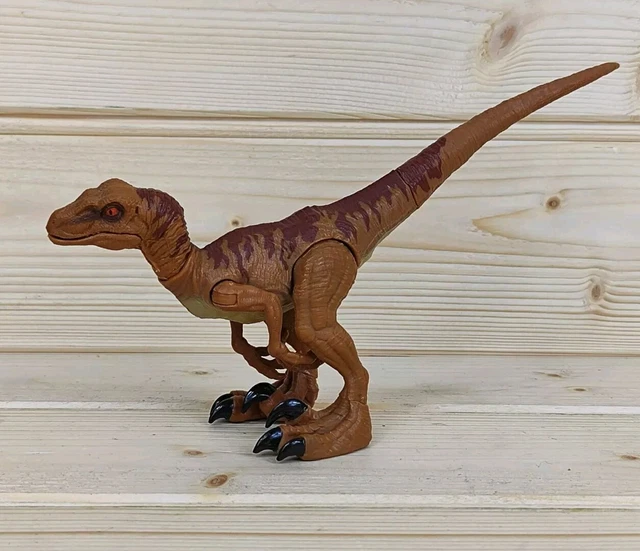 JURASSIC WORLD BROWN Velociraptor Attack Raptor Dinosaur 8" Action ...