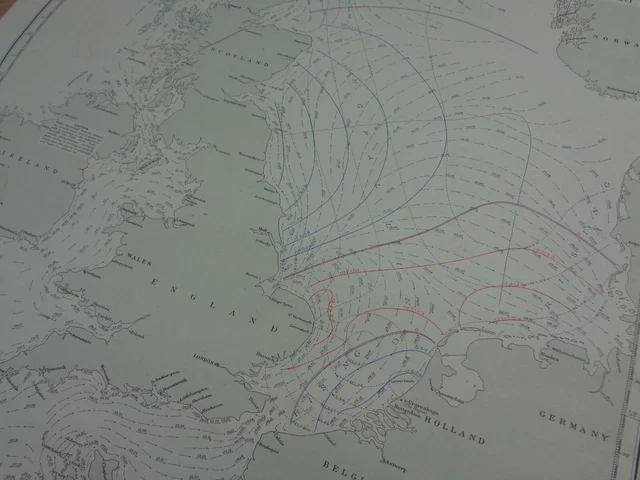 Ww2 British Admiralty Tidal Map British Isles 2 Hours Before High Water Dover Eur 41 29