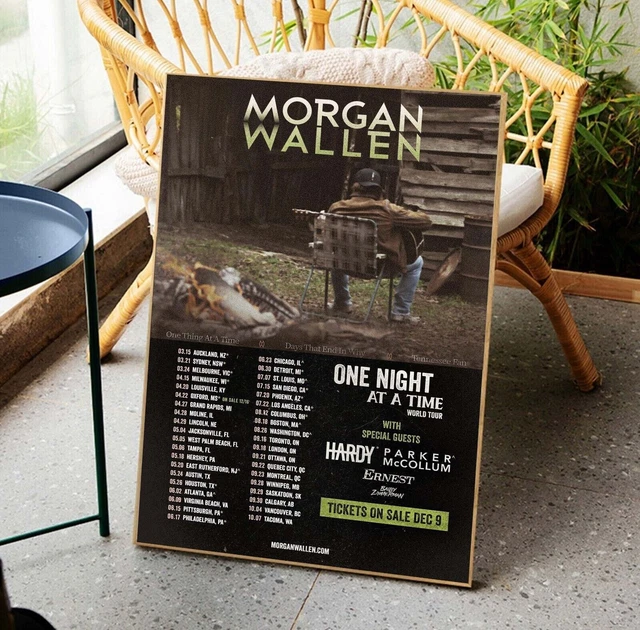 Morgan Wallen 2023 One Night At A Time World Tour Poster Decor Art Wall