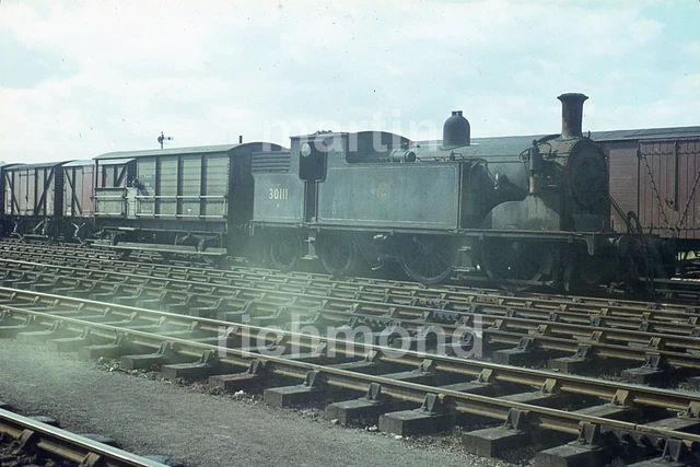BRITISH RAILWAYS DRUMMOND M7 0-4-4T 30111 1960's Agfacolor 35mm Slide ...