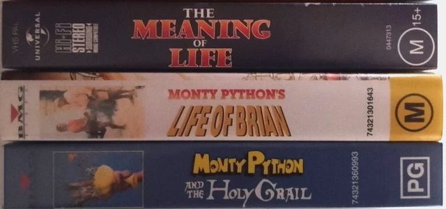 MONTY PYTHON 3X VHS Holy Grail Life of Brian Meaning Life PAL BMG Video ...