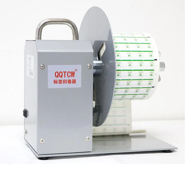 100-240V AUTOMATIC LABEL Rewinder Barcode Label Rewinding Machine Width ...