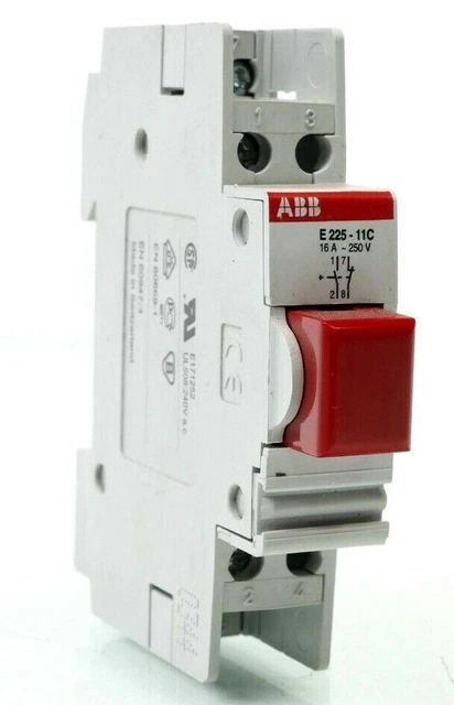 ABB PUSH BUTTON Red 16A ~250V | E225-11C £12.68 - PicClick UK