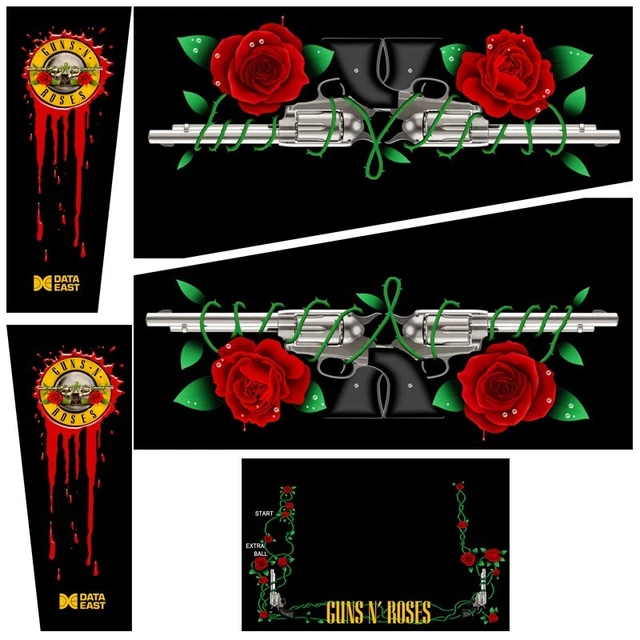 GUNS N' ROSES (Data East 1994) Pinball Machine CABINET Decal Set EUR ...