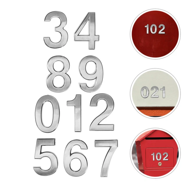 10PCS 3D MAILBOX Numbers House Numbers 0-9 Door Numbers Stickers For ...
