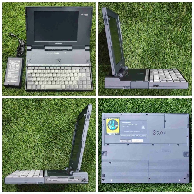 VINTAGE LAPTOP 486 SX PC Panasonic CF-1000 Classic Monochrome MS DOS ...
