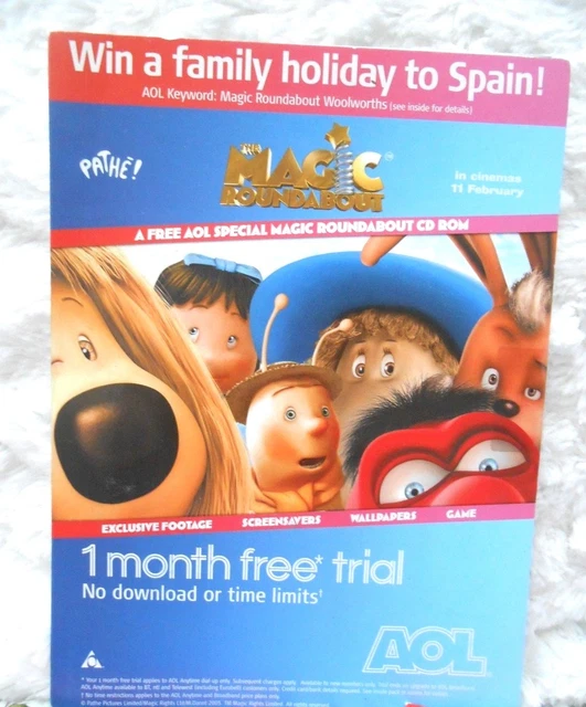 2005 PROMOTIONAL SEALED THE MAGIC ROUNDABOUT CD ROM came w/ AOL free ...