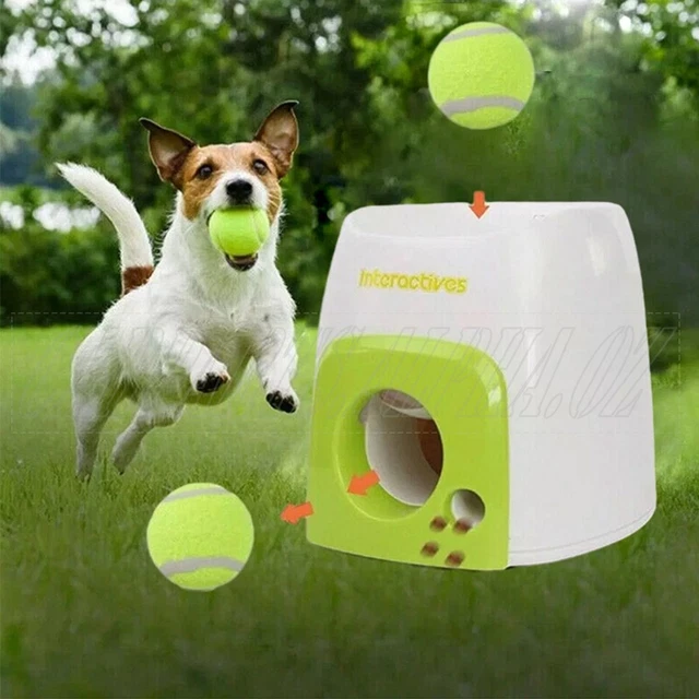 PORTABLE PET ROLL Out Tennis Ball Machine Launcher Interactive Pet Dog ...