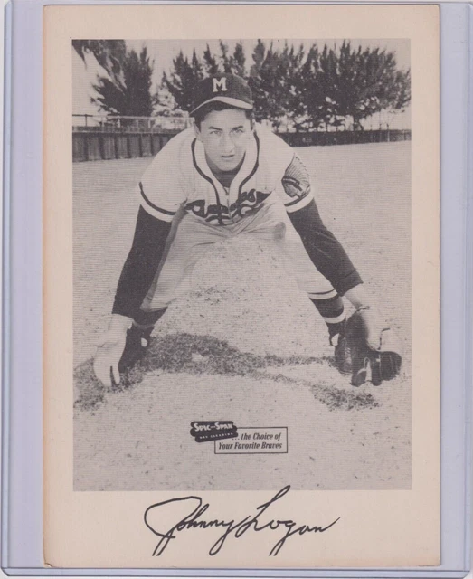 CARTE JOHNNY LOGAN 1953-57 Spic & Span Milwaukee Braves 7x10 - VG/VG-EX ...