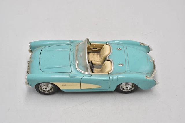 BURAGO 1957 CHEVROLET Corvette Baby Blue Convertible 1/24 Scale Diecast ...