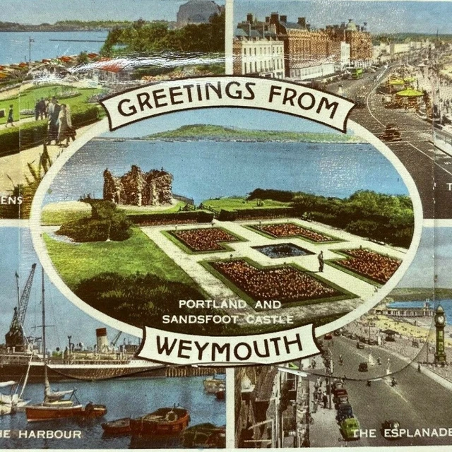 VINTAGE 1950S PORTLAND Sandsfoot Castle Esplanade Weymouth Folding ...