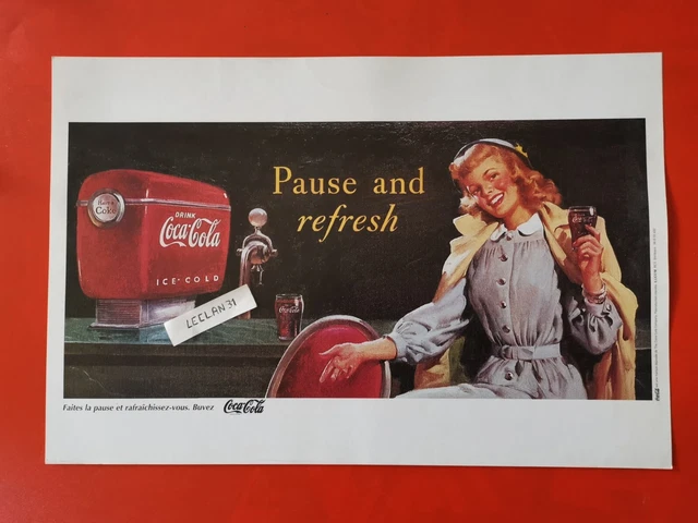 COCA COLA PIN up carton publicitaire affiche 60x40 bistro café ...