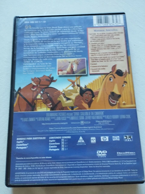 SPIRIT EL CORCEL Indomable DreamWorks - DVD Español Ingles Region 2 Am ...