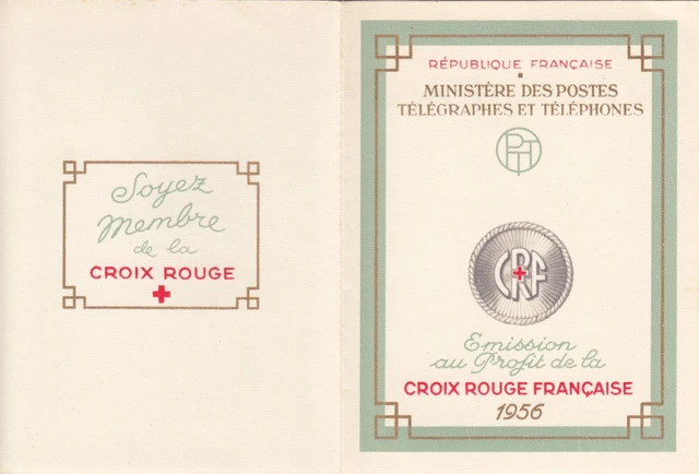 CARNET DE 8 timbres Croix-Rouge 1956 Y&T n°2005 12f+3f LeNain 15f+5f Watteau TBE EUR 26,50 ...