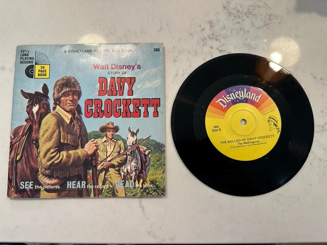WALT DISNEY’S STORY Of Davy Crockett Record And Book 7” Llp 360 Vintage ...