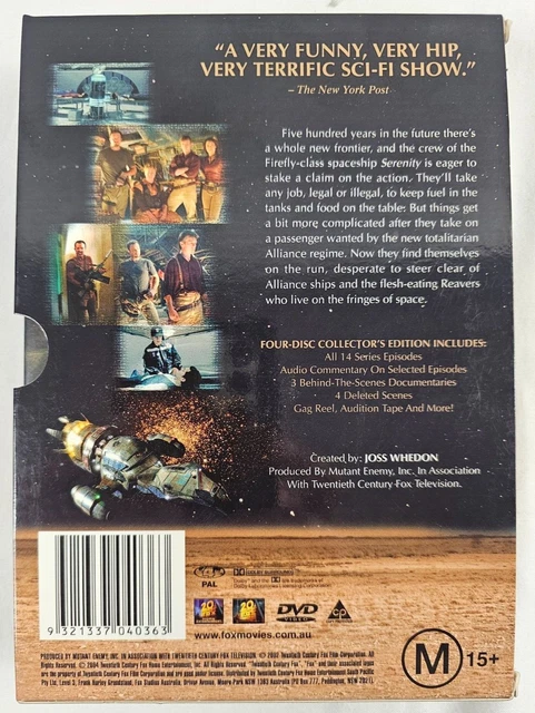 FIREFLY THE COMPLETE series DVD Region 4 Box Set 4-Disc Set Joss Whedon ...