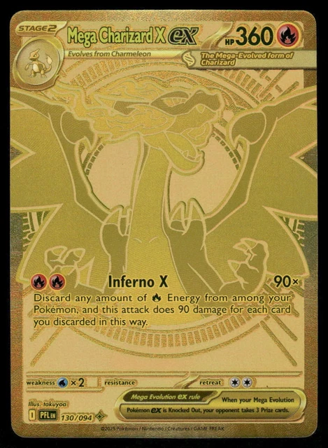 POKEMON CARDS MEGA Charizard X ex 130/094 Phantasmal Flames Mega Hyper ...