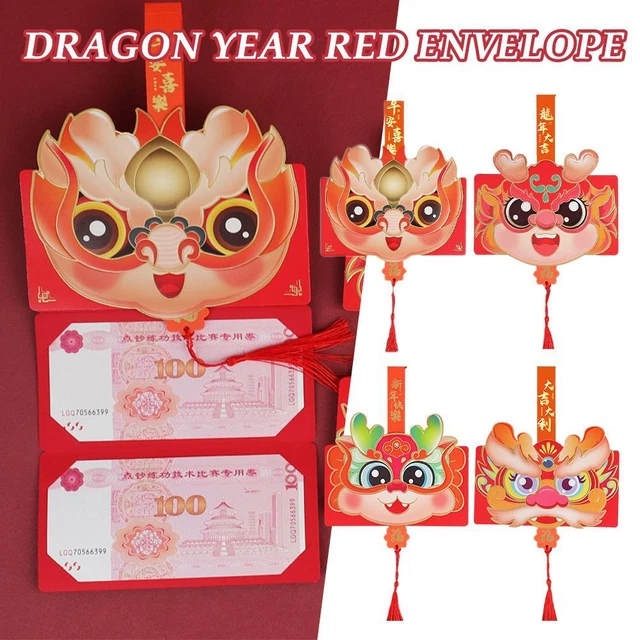 DRAGON YEAR RED Envelope Dragon Year Foldable Red Pocket J2 Bags Hot ...