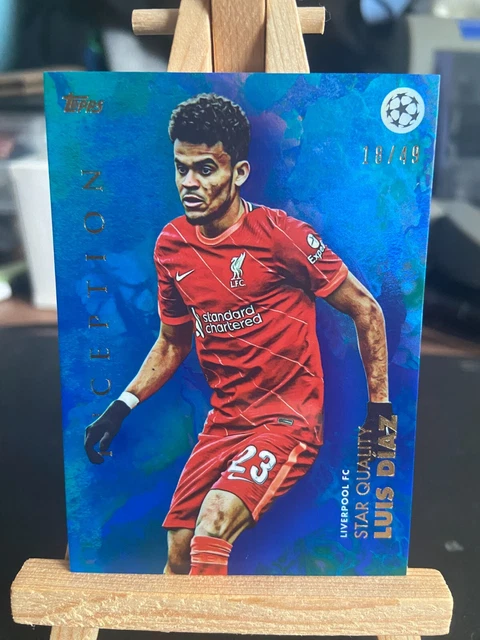 21/22 TOPPS INCEPTION champions league Liverpool Luis Diaz bleu 18/49 ...