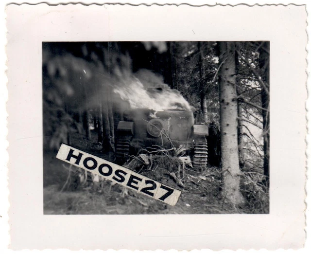 FOTO WH 2.PD SR2 brennender Panzer H35 Bar-sur-Aube Juni 1940 2.WK orig ...