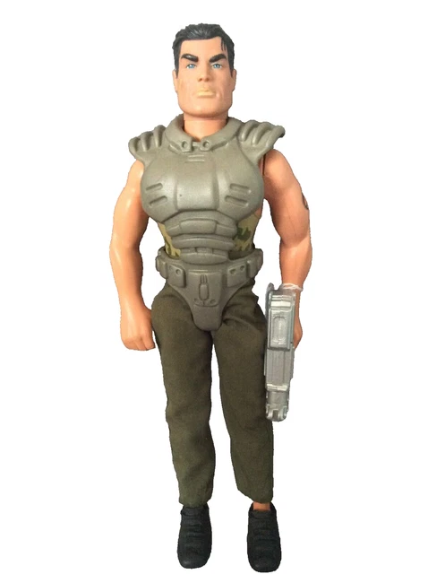 VINTAGE ACTION MAN Military Figure with Grey Armor and Gun - Hasbro ...