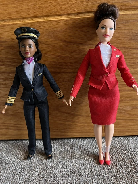 BARBIE VIRGIN ATLANTIC Cabin Crew & Captain Dolls. BNWB 2023 uniform. £ ...