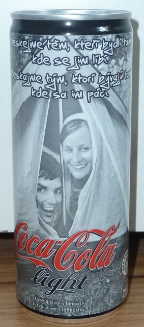RARE COCA-COLA COKE light MAN & WOMAN IN TENT can CZE / SLK soft drink ...