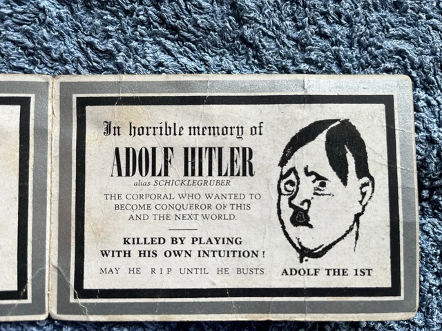 MEMORIAL CARD MOCKING Adolf Hitler After His Death £5.43 - PicClick UK