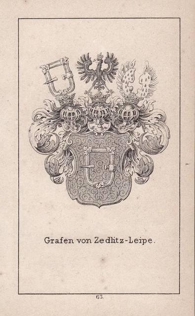 ZEDLITZ-LEIPE ZEDLITZ LEIPE Silésie De Armoiries Héraldique Coat De ...