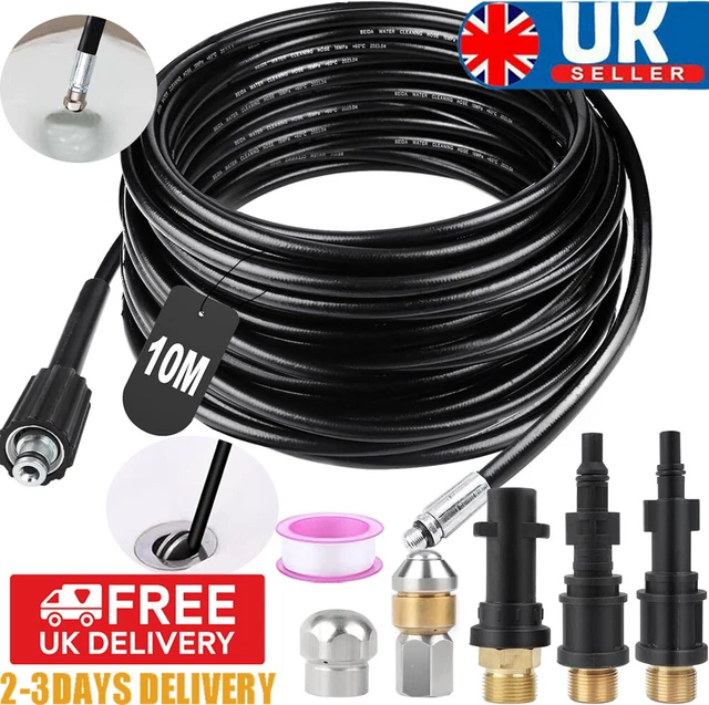PRESSURE WASHER DRAIN Sewer Cleaning Jetting Hose Cleaner Kit for ...