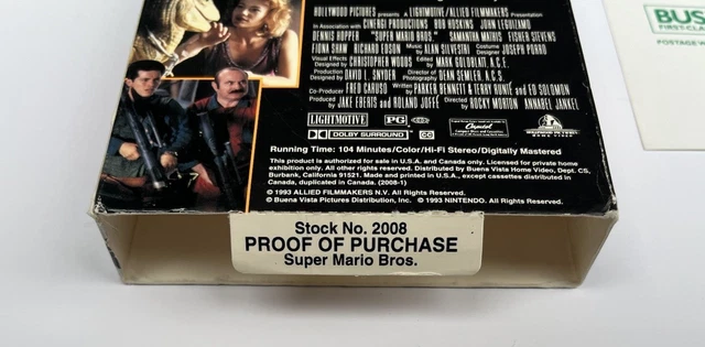 SUPER MARIO BROS Movie VHS 1993 Live Action Nintendo Bob Hoskins Dennis ...