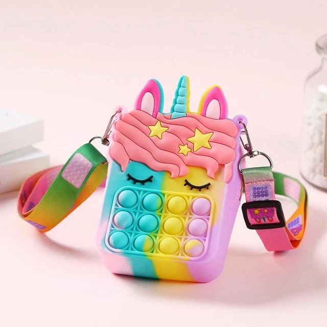 PUSH POP BUBBLE Unicorn Coin Bag Fidget Toy Rainbow it Stress Relief ...