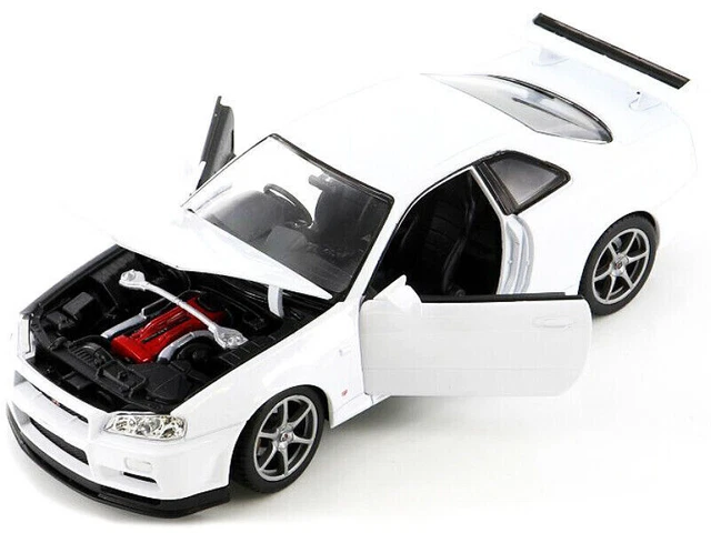 MAISTO 1:24 NISSAN SKYLINE R34 GT-R Diecast Model Racing Car White EUR ...