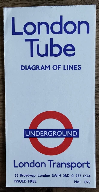 LONDON UNDERGROUND TUBE Map Diagram of Lines - No.1 1979 £15.00 ...