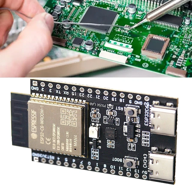 Esp32 C6 Minimum System Board Dual Type C Esp32 C6 Wroom 1 Core Board 512kb Sram £959 Picclick Uk