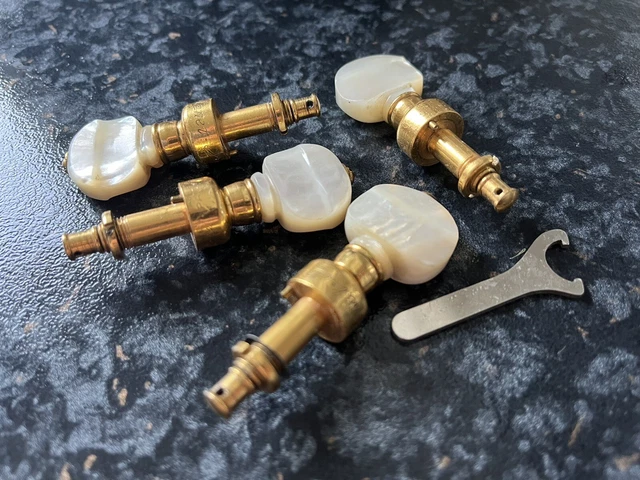 LUDWIG PLANET BANJO Tuners 1920s Gold Solid Mother Of Pearl Buttons £ ...