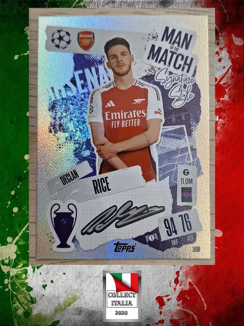 TOPPS MATCH ATTAX UCL 2024/25 Declan Rice Man Of The Match Signature ...