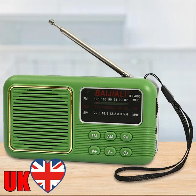 MINI PORTABLE RADIO Full-Wave Band Battery 500mAh AM/FM Radio Receiver ...
