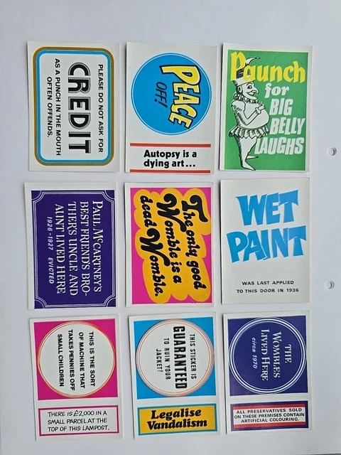 PANINI TOP SELLERS-FULL Set- Crazy Stickers 1975 (M54 Cards) Vintage ...