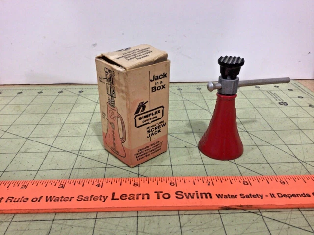 VINTAGE SIMPLEX MINIATURE salesman sample? screw Jack In The Box £56.74 ...