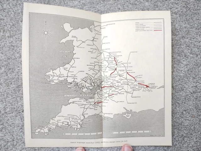 ANTIQUE 1930 MAP of the Great Western Railway network in 1912 £14.99 ...