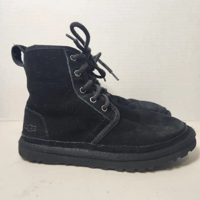 UGG NEUMEL HIGH Chukka Boots Men's 6 Black Suede Sheepskin Ankle Lace ...