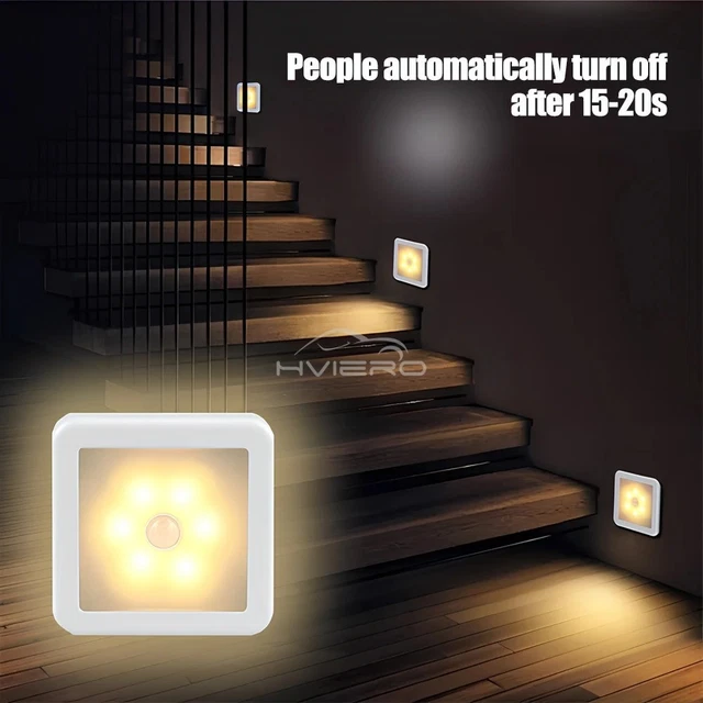2X LED MOTION Sensor Lights PIR Wireless Night Light Battery Cabinet ...