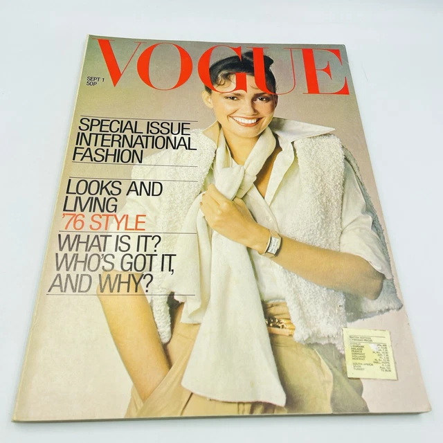 VOGUE UK MAGAZINE September 1st 1976 1970s Fashion Style Living Marcie ...
