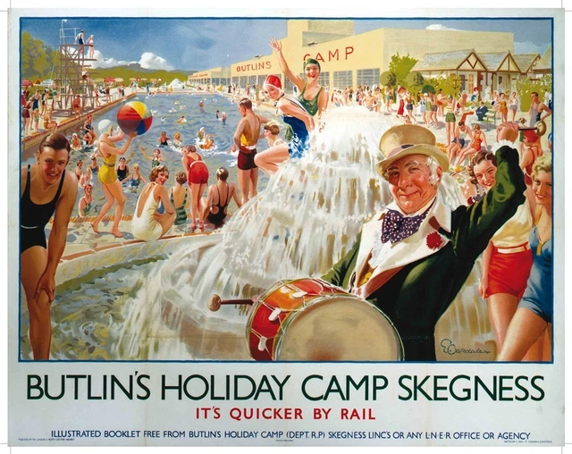 BUTLINS SKEGNESS (OLD rail ad.) large steel sign 400mm x 300mm (og) £14 ...