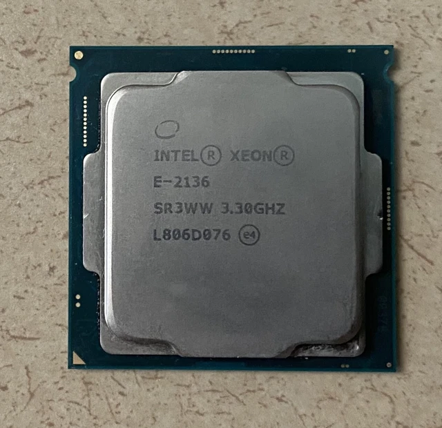 INTEL XEON E-2136 3.30Ghz 6-Core Lga1151 Server Cpu Processor Sr3Ww ...