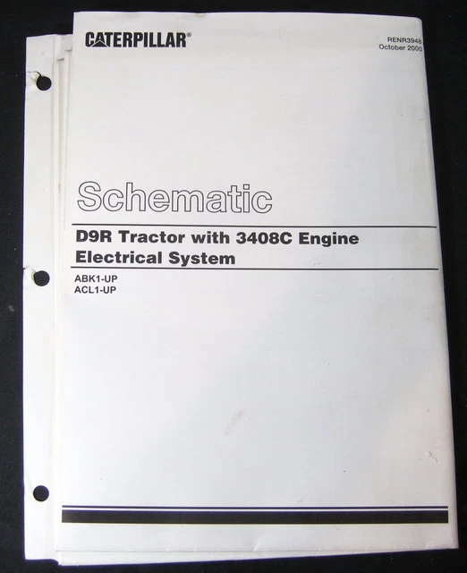 CATERPILLAR D9R DOZER Tractor 3408C Engine Electrical Schematic £20.41 ...